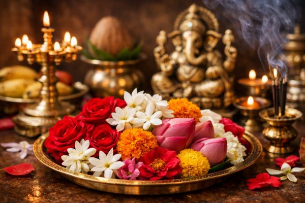 Flowers in Puja: Meaning, Types, Ritual Use, and Significance