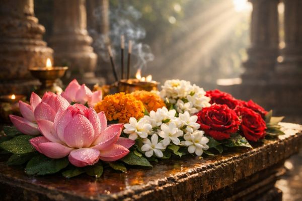 Flowers in Puja: Meaning, Types, Ritual Use, and Significance