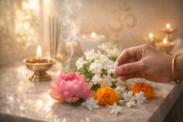Flowers in Puja: Meaning, Types, Ritual Use, and Significance